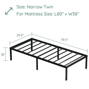 DiaOutro 18 Inch Narrow Twin Bed Frames Heavy Duty No Box Spring Needed ...